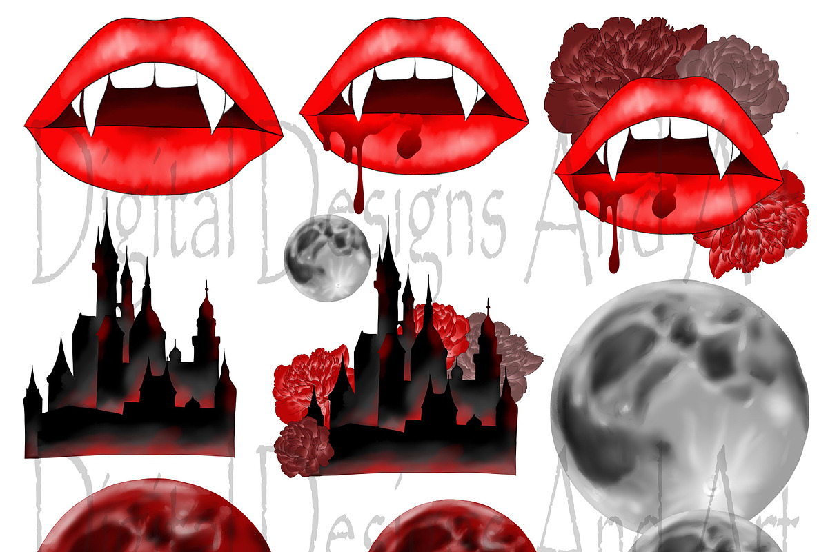 Vampire girl clipart, an Illustration by DarinaDigital | Creative Market