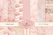 My Romance Digital Paper Pack -14, a Pattern Graphic by Captured and ...