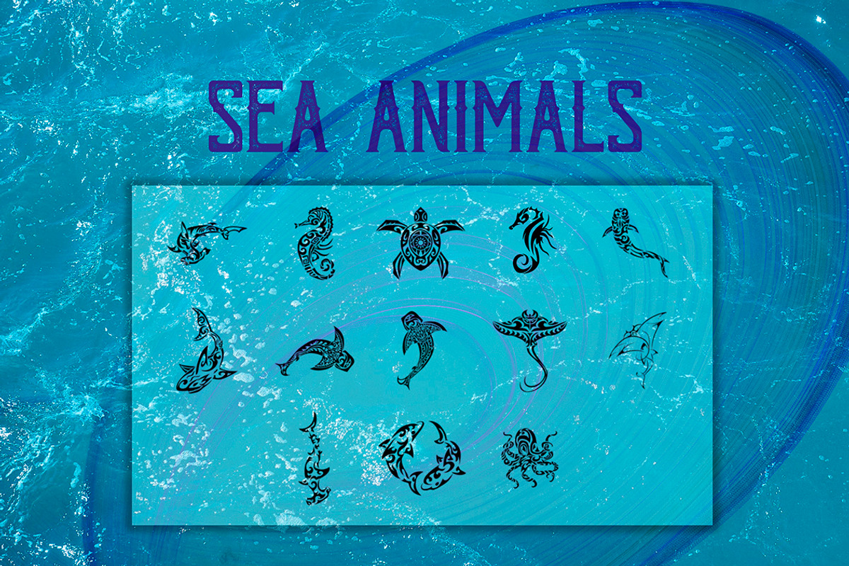 65 Wildlife & Sea Animals Tribals, a Pattern Graphic by Natsuhisui