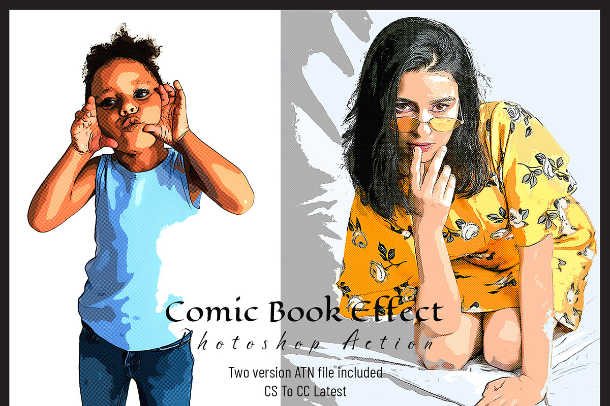 Comic Book Effect Photoshop Action, an Action Add-On by Studio Retouch