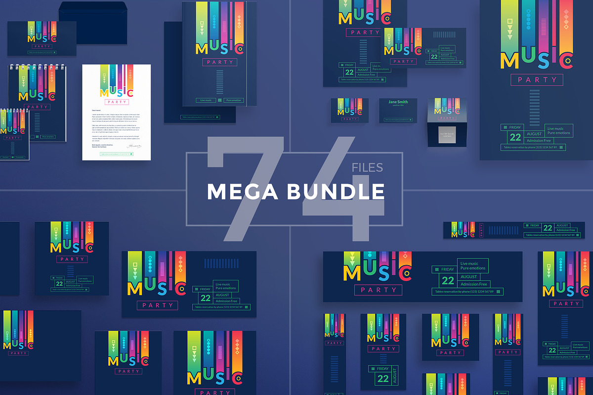 Mega Bundle | Music Party, a Poster Template by Amber Graphics