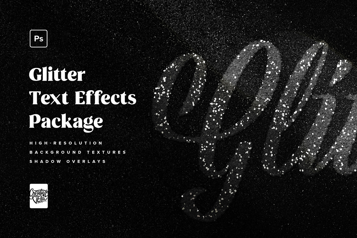 Glitter Photoshop Text Effects Pack, a Brushes & More by Creative Veila ...