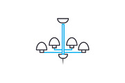 Chandelier linear icon concept. Chandelier line vector sign, symbol ...
