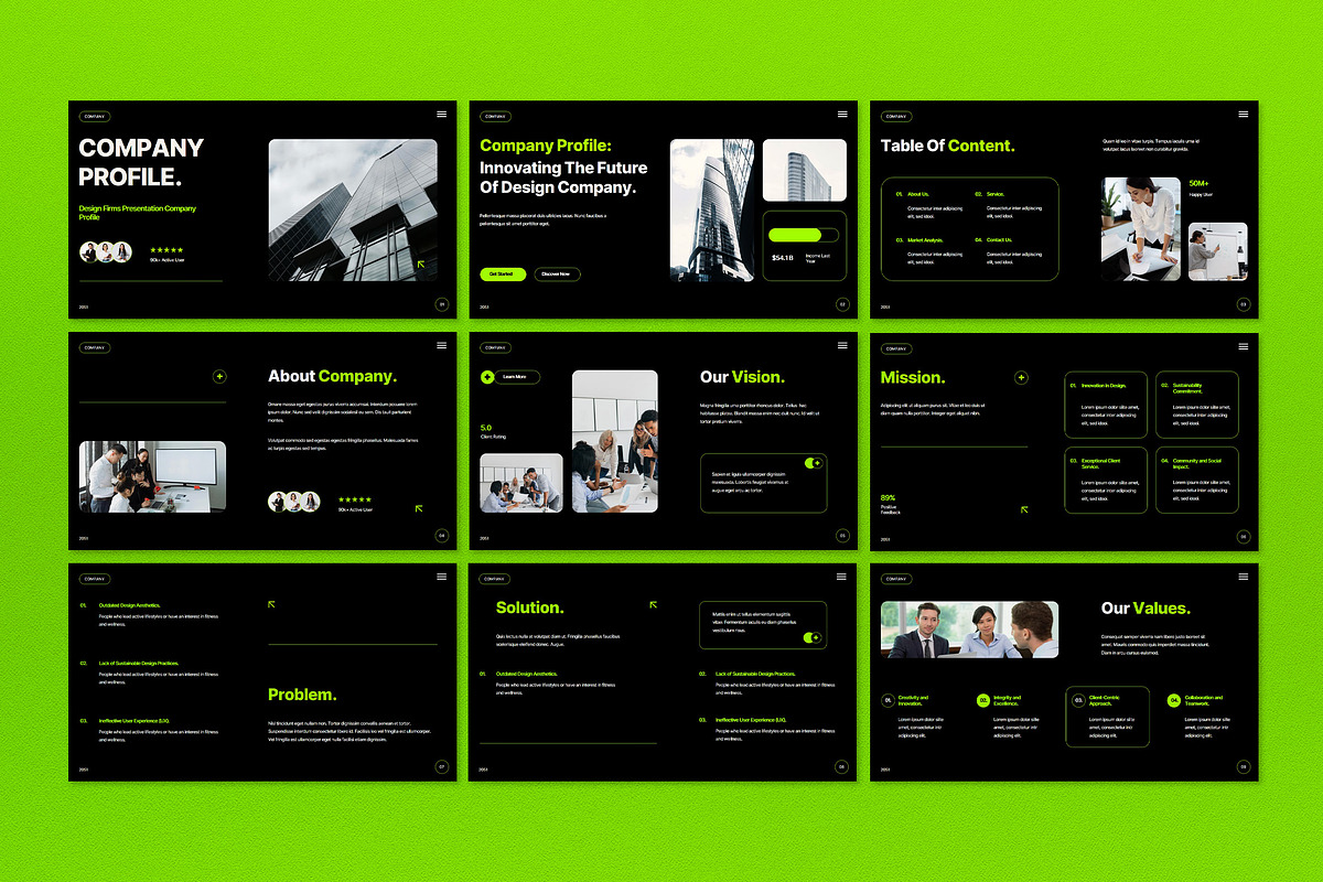 Company Profile Presentation PPT, a Presentation Template by graphicook