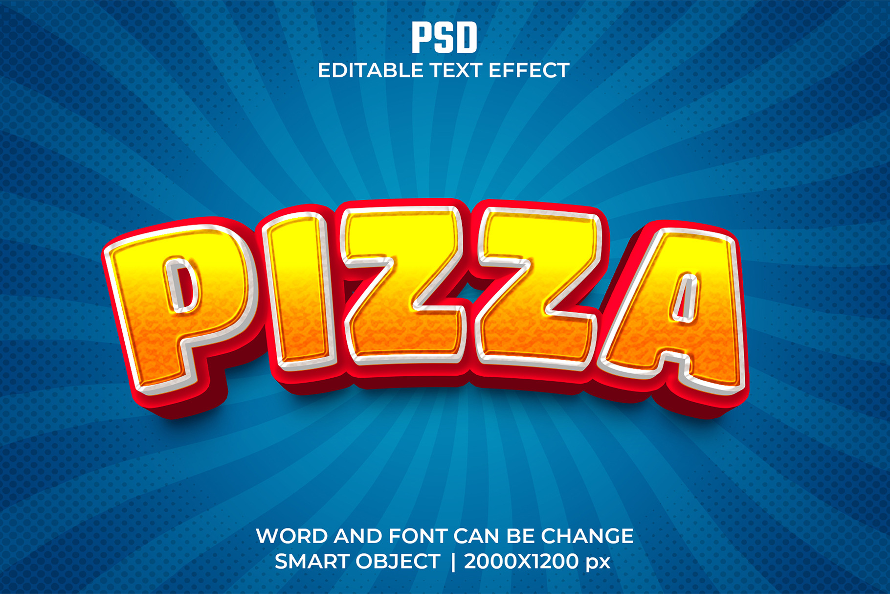 Pizza 3d Editable Psd Text Effect, a Layer Style Add-On by bdrobin