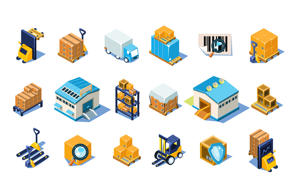 Warehouse isometric, a Templates & Theme by TopVectors