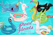 Pool Float Characters Graphics, an Illustration by Dapper Dudell