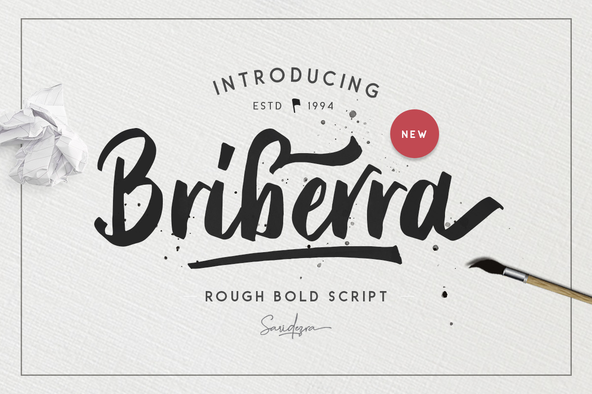 Briberra - Rough Bold Script, a Script Font by Sarid Ezra