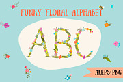 Funky floral alphabet, a Graphic by Katie Lisker
