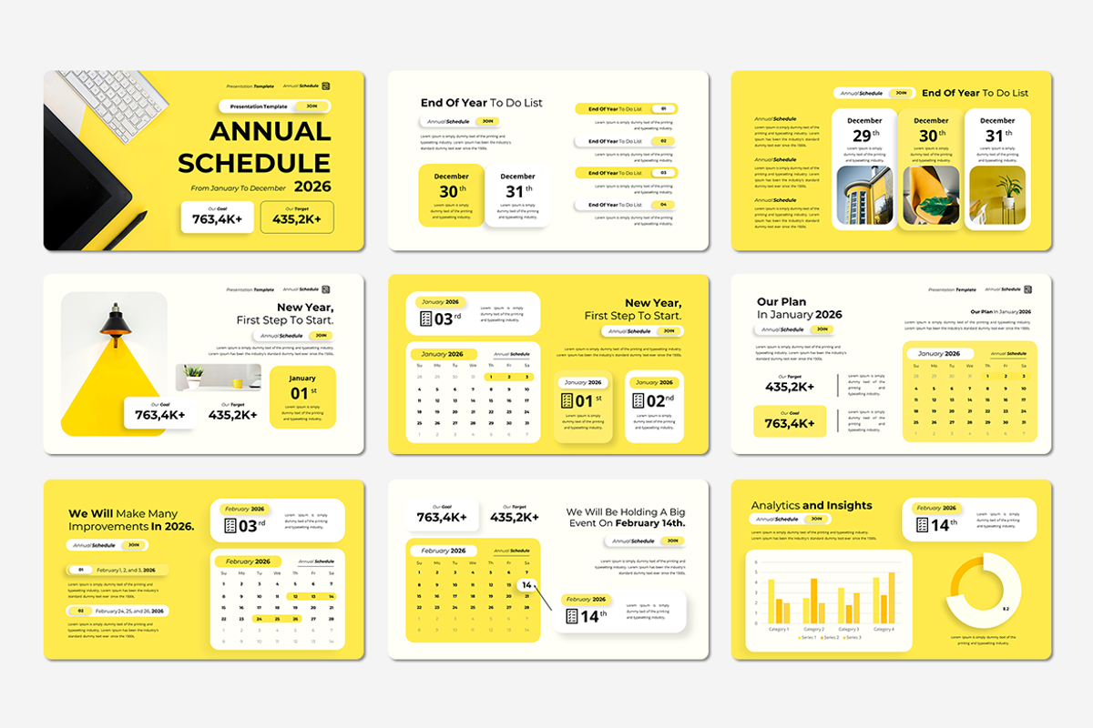 Annual Schedule PowerPoint Template, a Presentation Template by QR ...