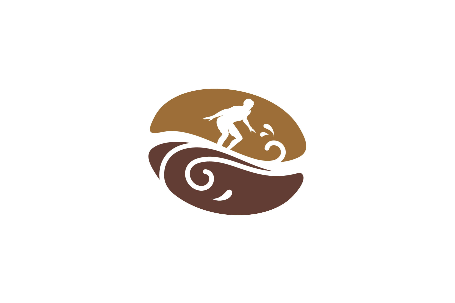 Coffee Bean & Surfing logo design, a Branding & Logo Template by Enola99d