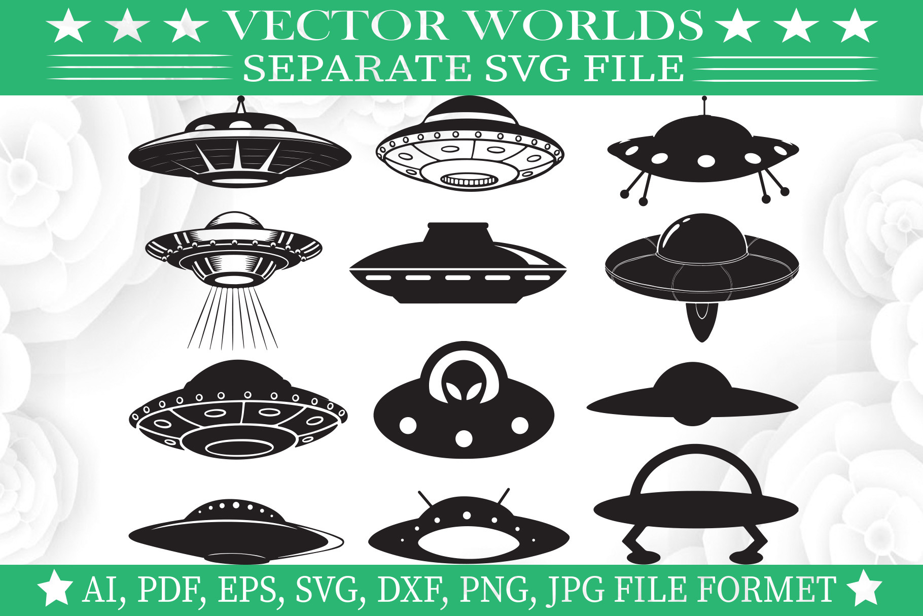 UFO Svg, Alien, Space, Aliens Svg, an Object Graphic by VectorWorlds
