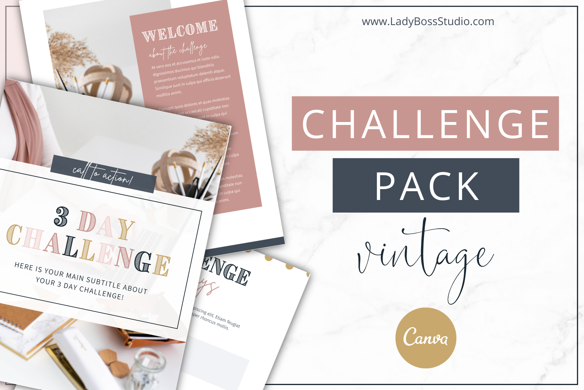 Challenge Templates Canva | Vintage, a Magazine Template by Lady Boss ...