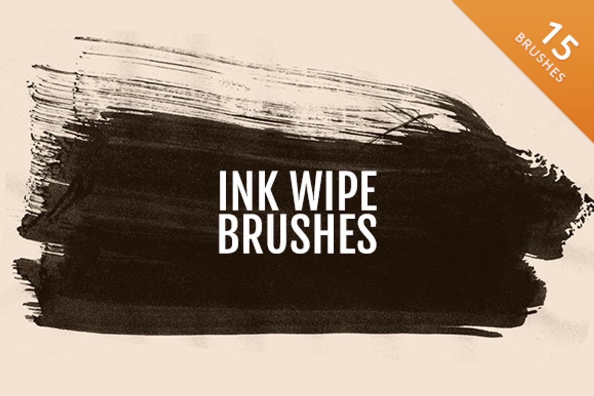 15 High Quality Ink Wipe Brushes, a Brush Add-On by Medialoot