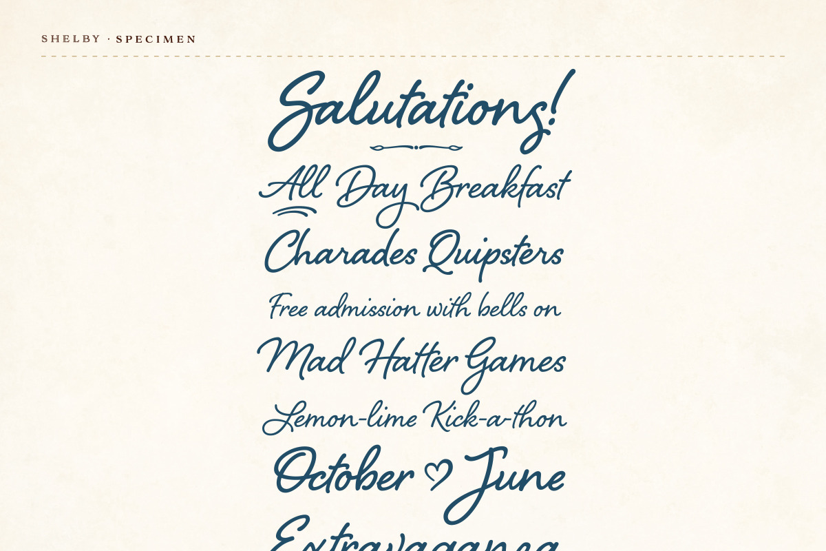 Shelby - Bold, a Script Font by Laura Worthington