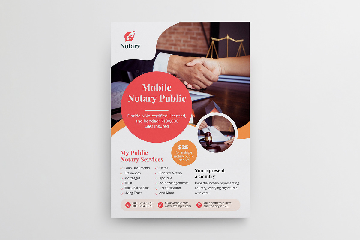 Notary Service Flyer Canva Template, a Flyer Template by DesignOriel