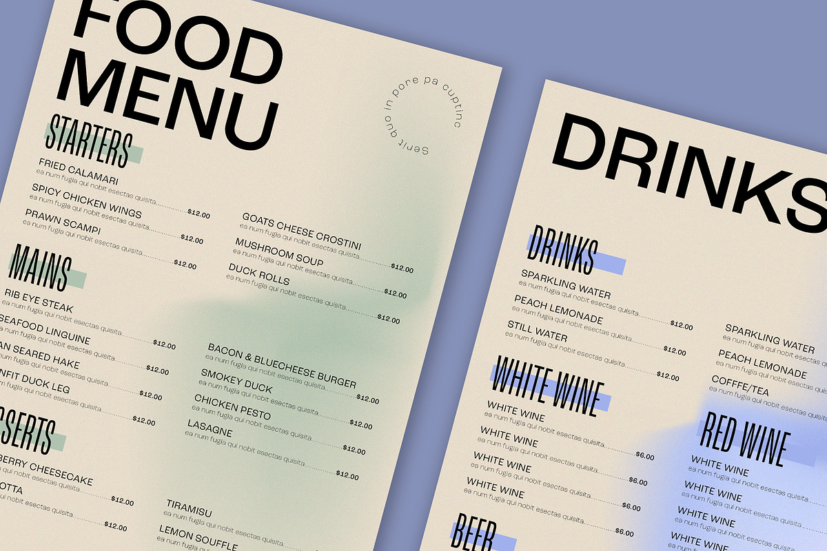 Menu Design Layout, a Templates & Theme by wavebreak | Creative Market