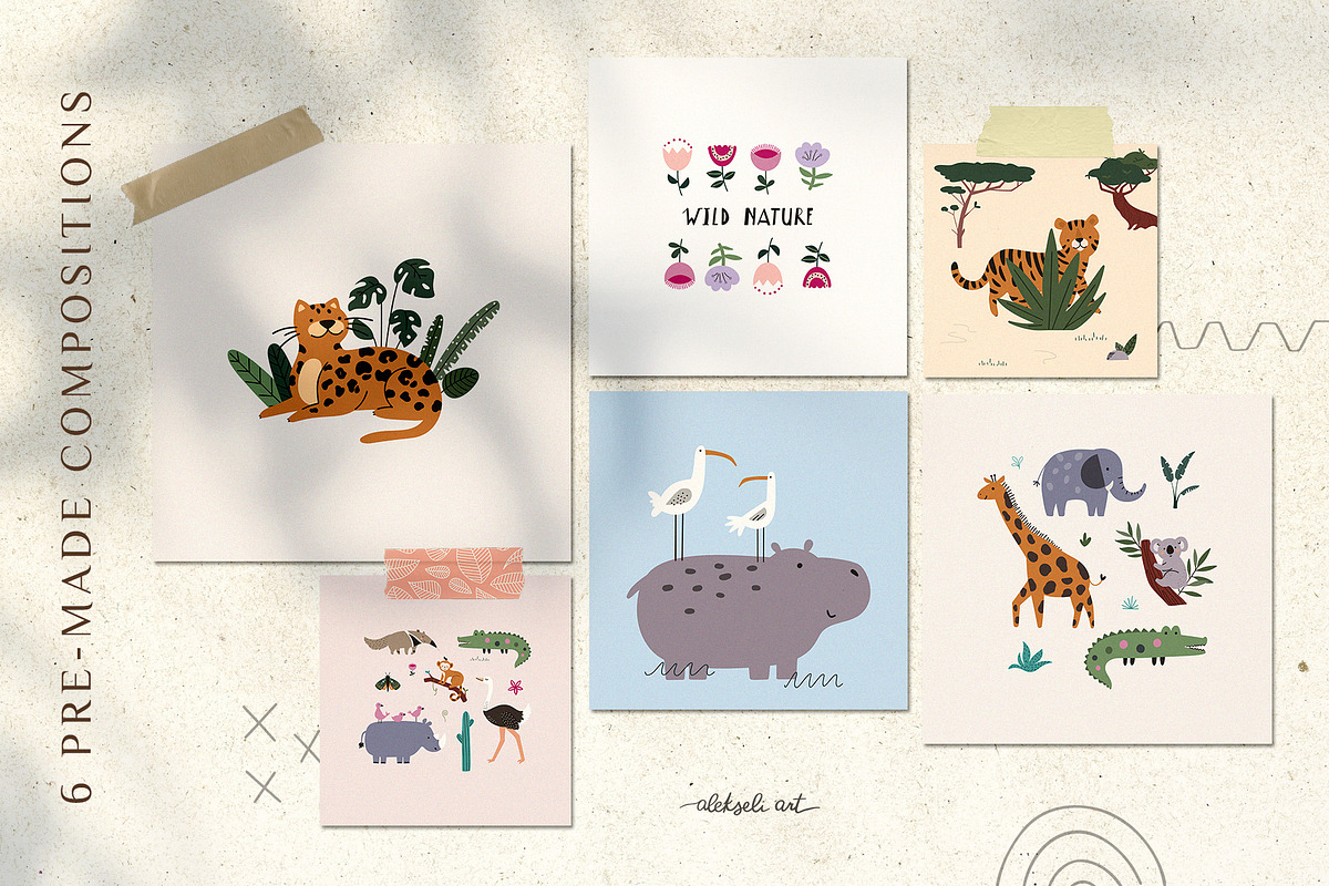 Safari Map Creator. Jungle animals, an Animal Illustration by AlekseliArt