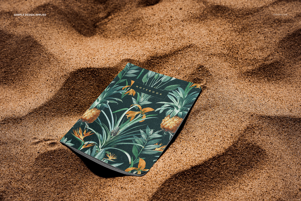 Notebook on the Beach Mockup Set, a Books & Magazine Mockup by creatsy5