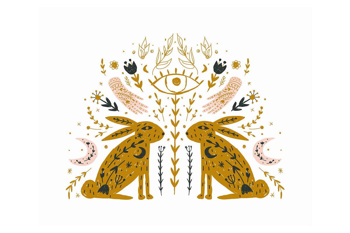 Scandinavian Nordic Folk Art, an Animal Illustration by Chikovnaya