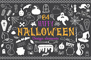 Halloween Doodle Vector clipart, a Decorative Illustration by Evgeniia