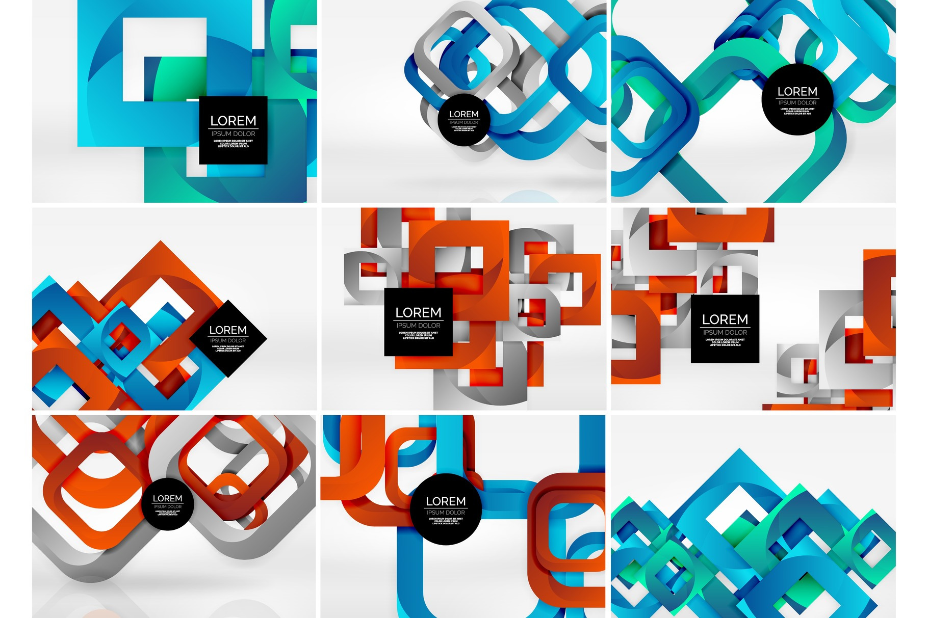 Mega collection of 3d form vector abstract backgrounds with cut style ...
