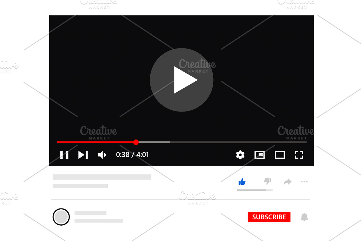 Video player interface mockup, a Technology Illustration by GraphiShop ...