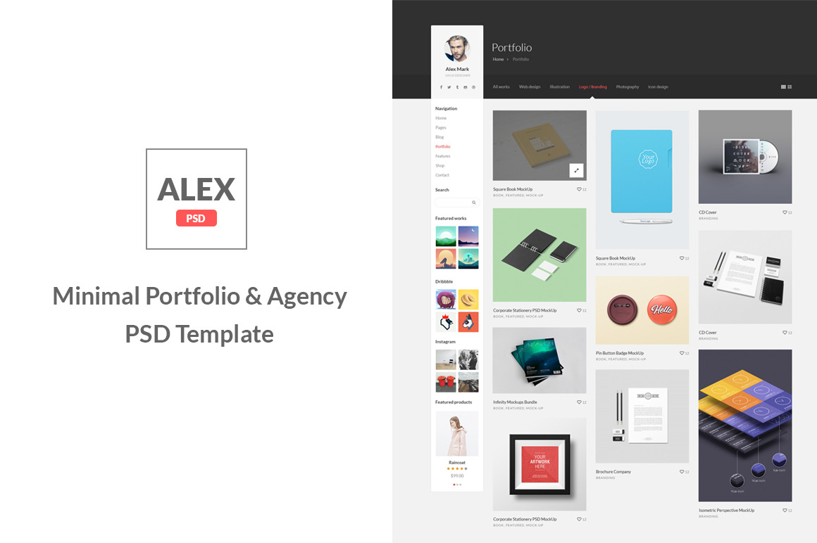 Alex - Minimal Portfolio & Agency, a Websites & App Template by pixart ...