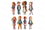 Cute cartoon little kids standing, a Person Illustration by Bubert Art