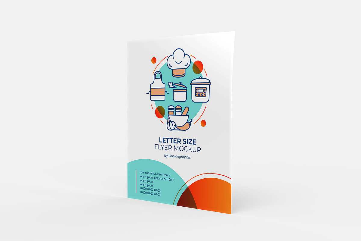 US Letter Size Flyer Mockup, a Print Template by Illusiongraphic
