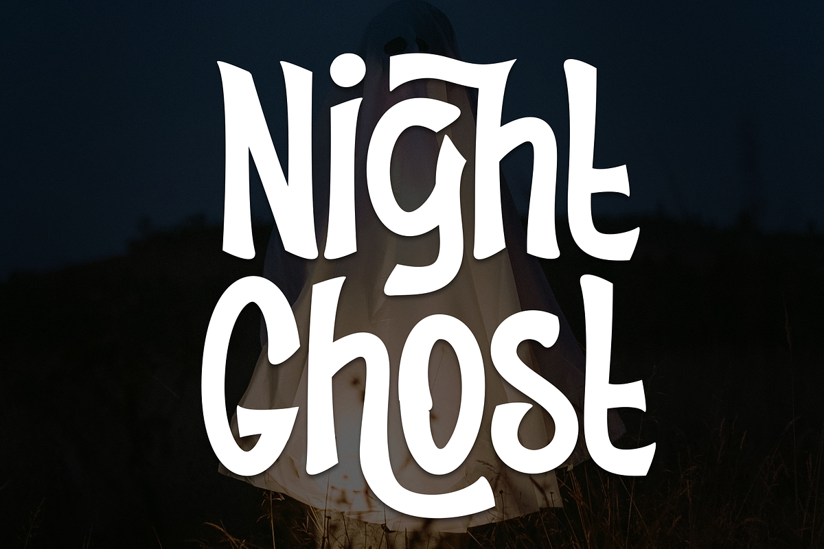 Night Ghost | Script Font, a Script Font by Scratchones