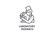 laboratory research thin line icon, sign, symbol, illustation, linear ...