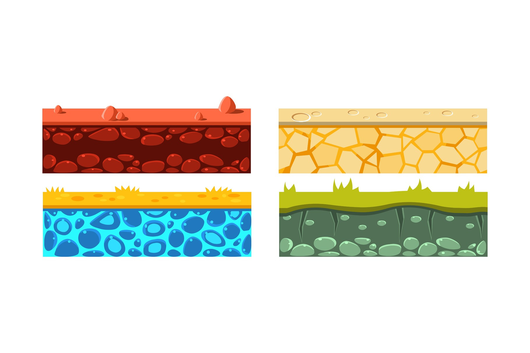 Flat vector set of 4 seamless, a Texture Illustration by TopVectors