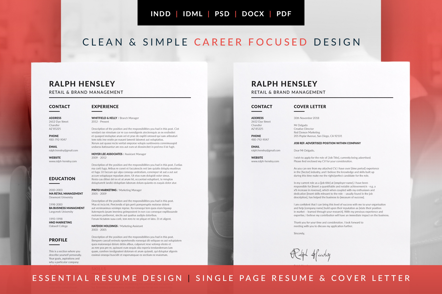Essential Resume - Ralph, a Resume Template by bilmaw creative
