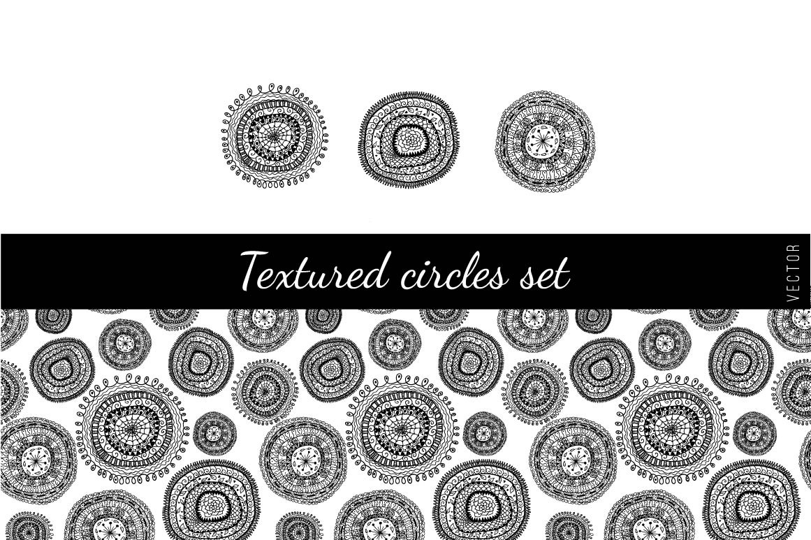 Textured circles set, a Texture Illustration by AnastasiaFears