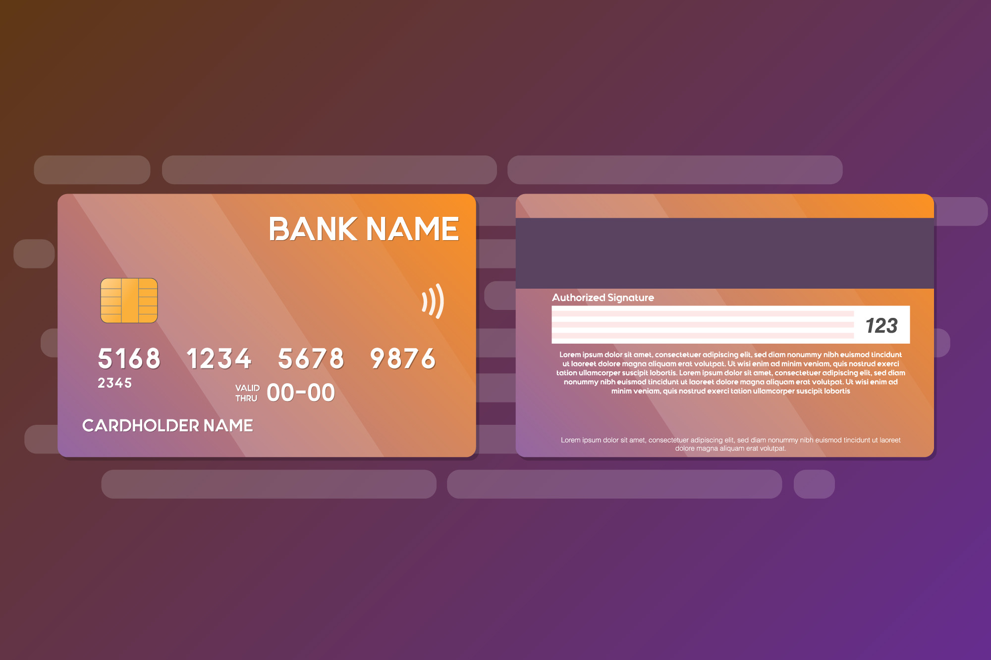 Credit Card Vector Template, a Card Template by OlehLila
