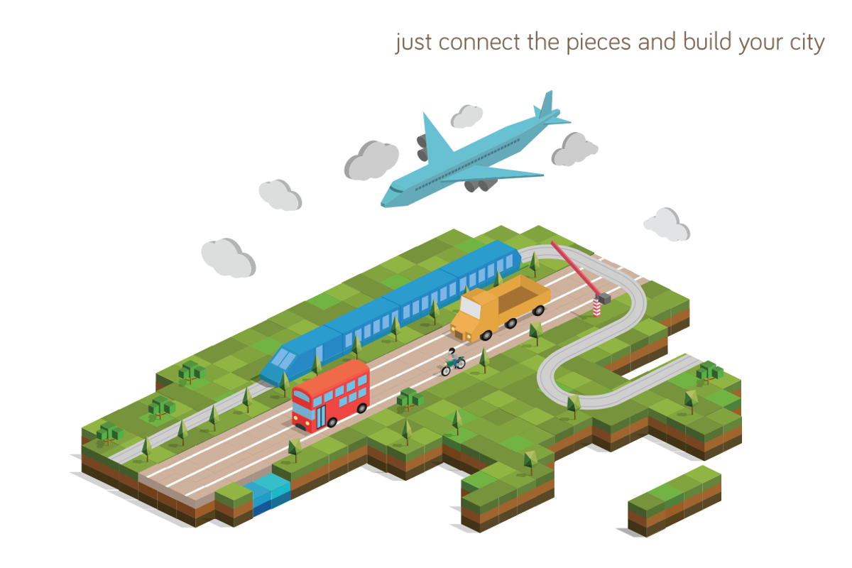 Isometric City Map Builder Vector, an Illustration by Vectopus.com