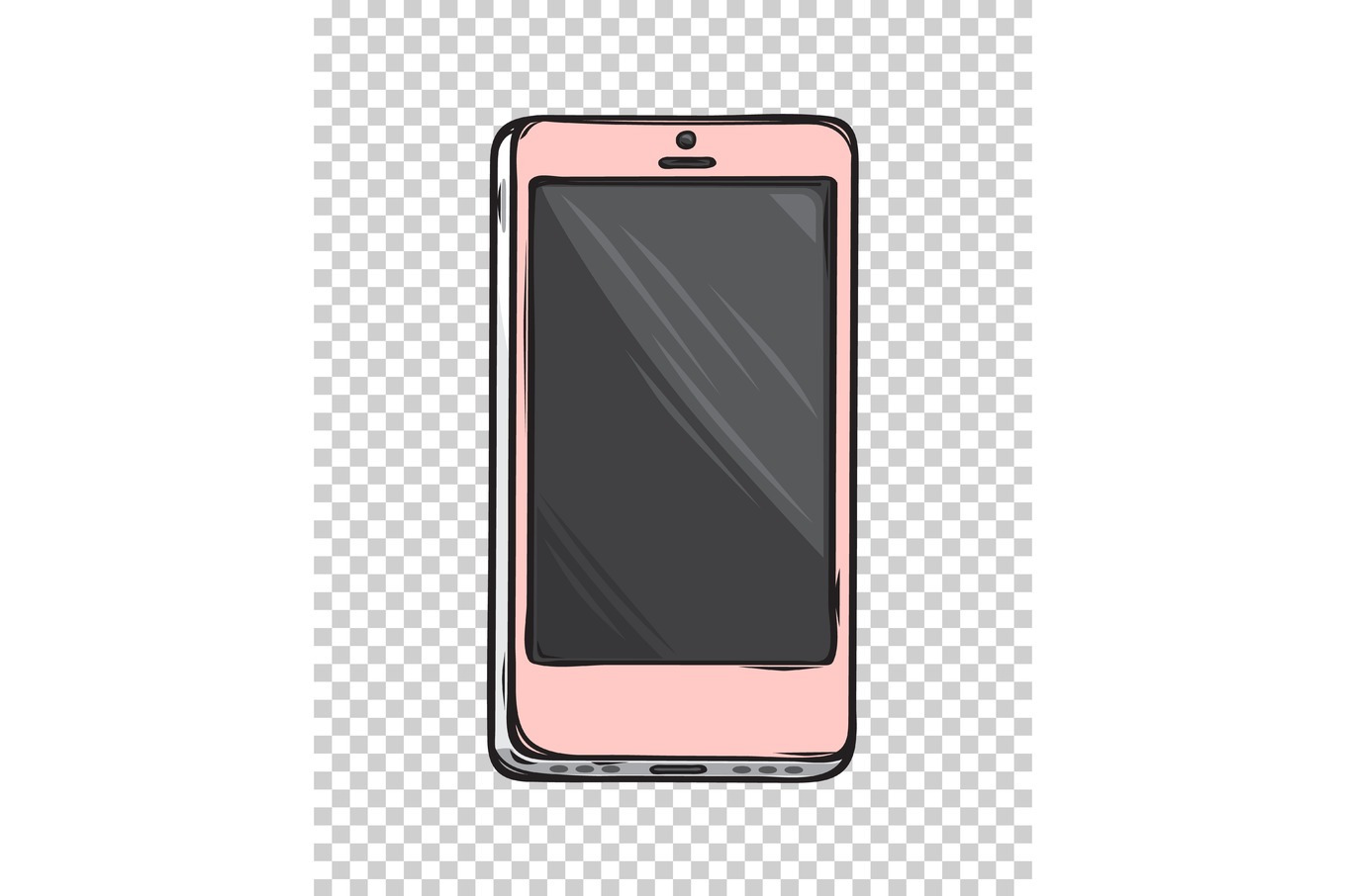 Pink Glamorous Smartphone Isolated Illustration, an Object Graphic by ...