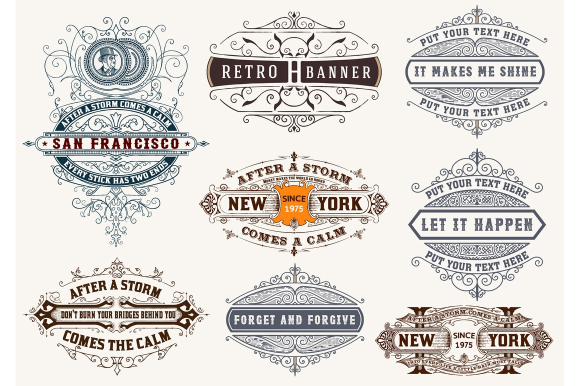 Set of labels and banners | Illustrations ~ Creative Market