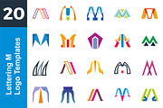 20 Logo Lettering M Template Bundle, a Branding & Logo Template by ...