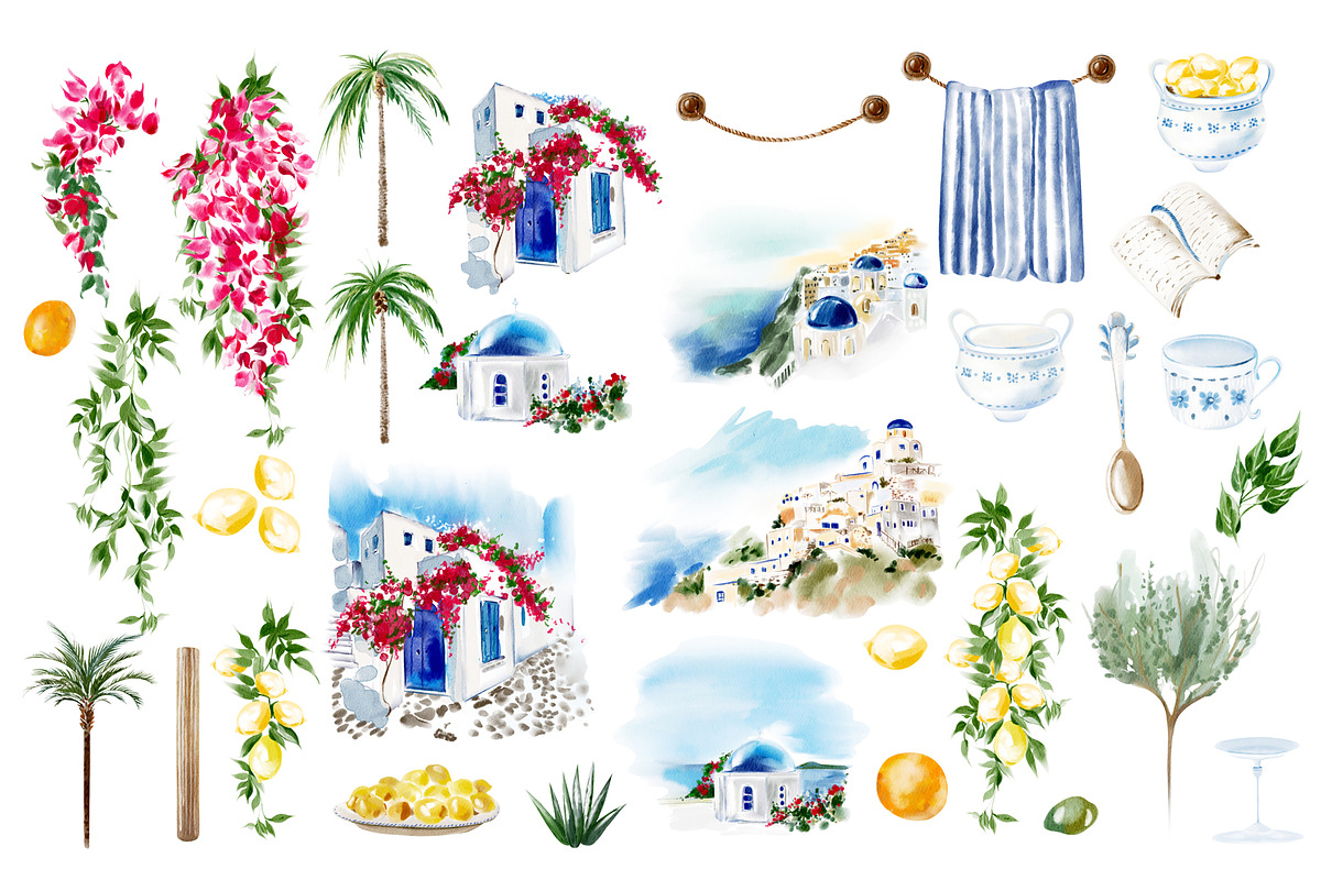 Sicily in Watercolor, an Object Graphic by Knopazyzy