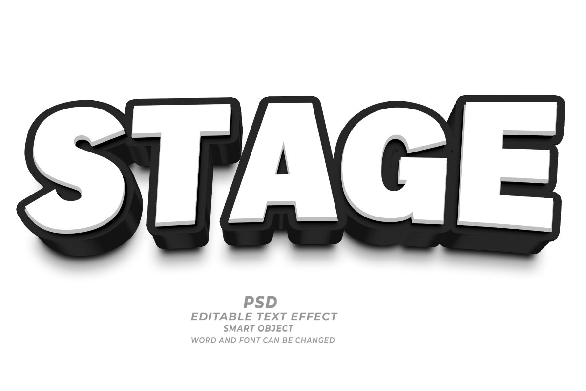 Editable Stage PSD 3D Text Effect, a Layer Style Add-On by TrueVector