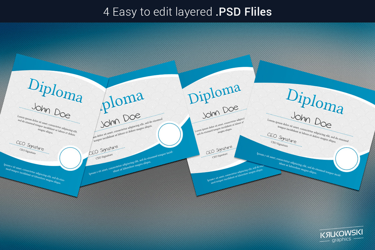Normal Diploma Template, a Stationery Template by Krukowski Graphics