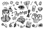 Psychology science symbols Draw sign, an Education Illustration by ...