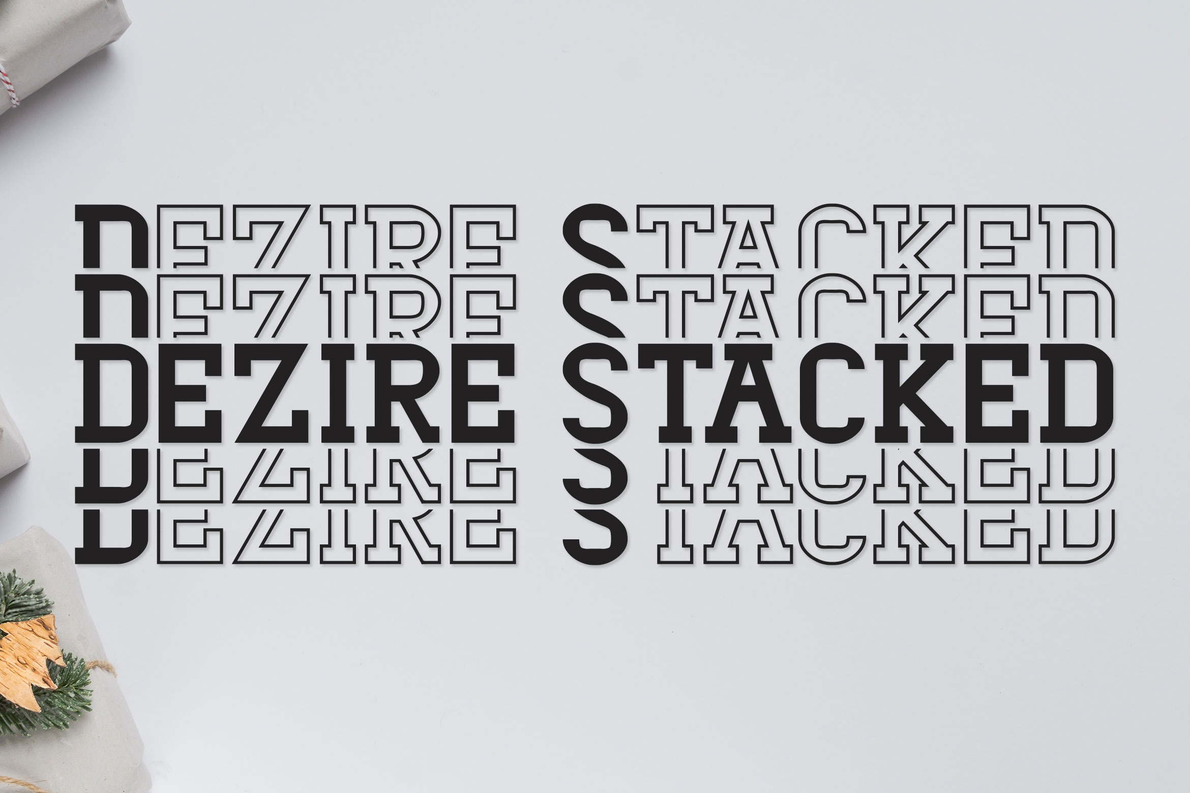 Dezire Stacked - Mirrored Font, a Slab Serif Font by Dasagani