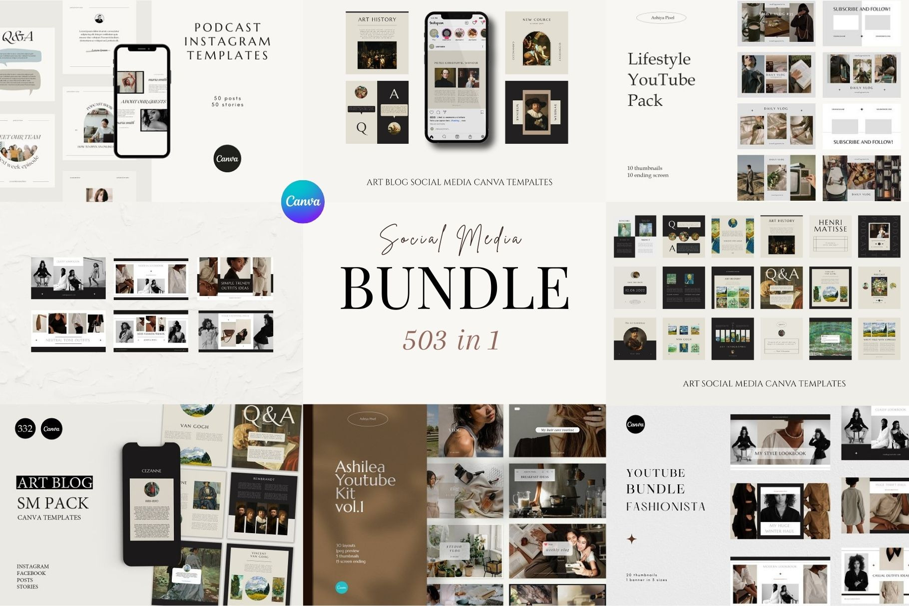 SOCIAL MEDIA BUNDLE CANVA TEMPLATES