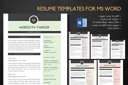 Creative 2 in 1 Word resume, a Resume Template by Inkpower
