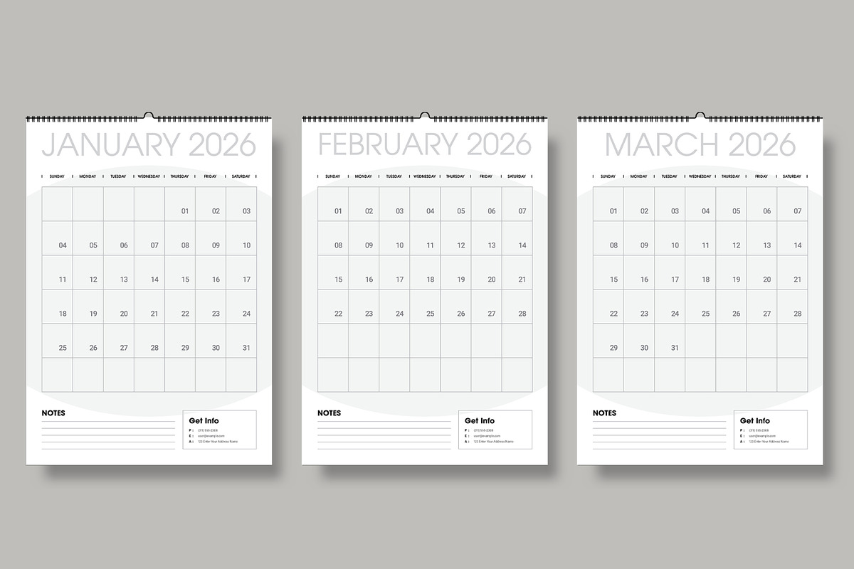Minimalist 2026 Calendar Grid Layout