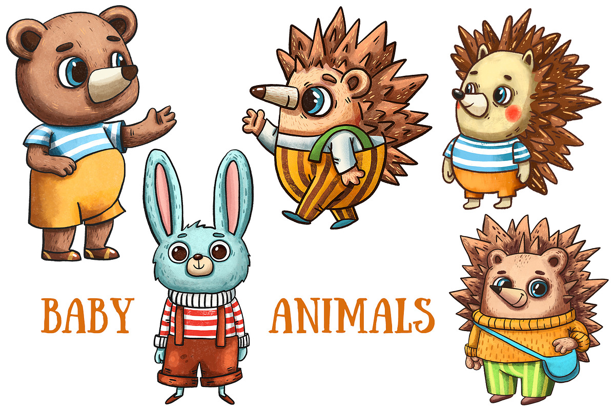 Forest School - Clip Art Set, an Animal Illustration by Mashamashastu