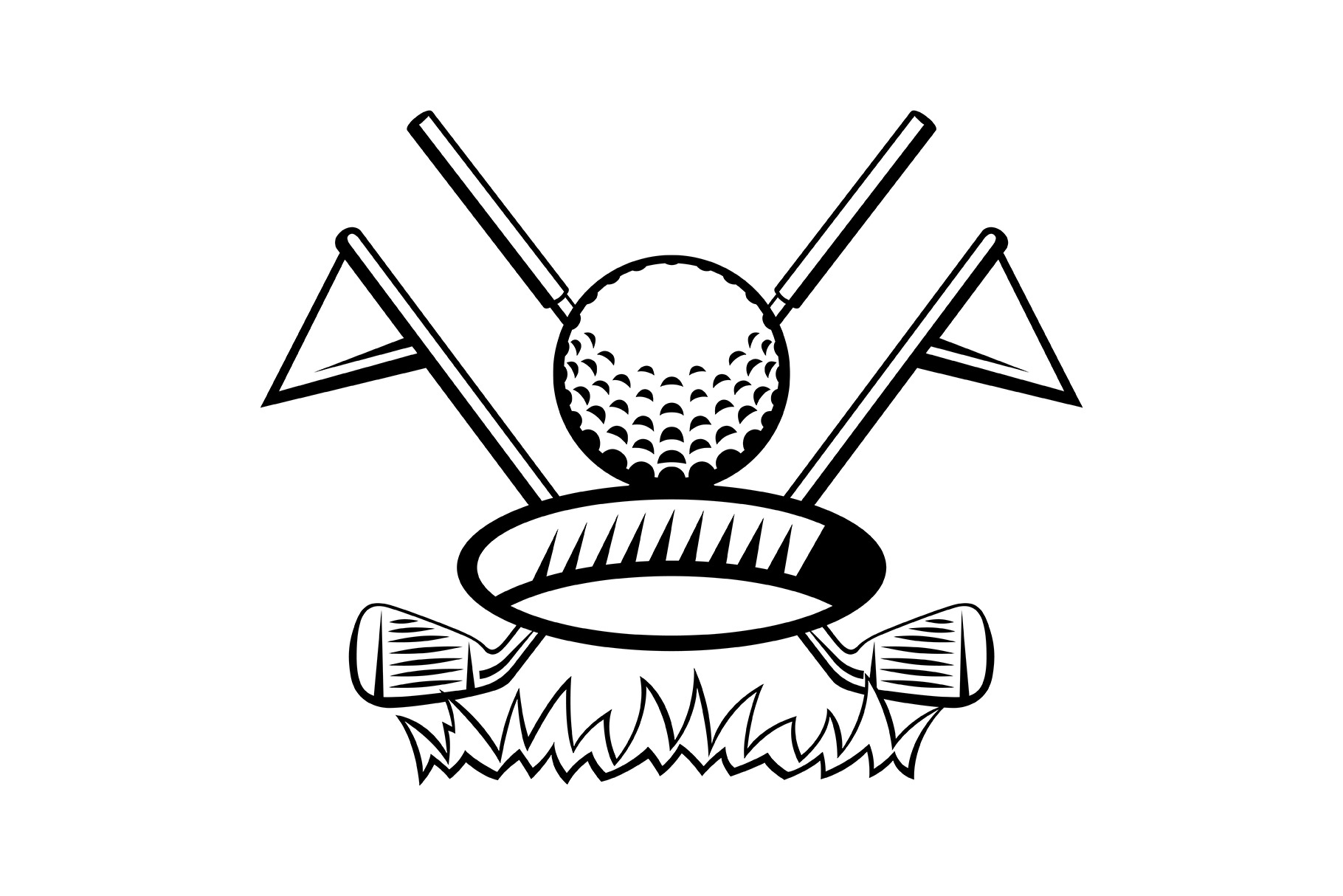 Emblem with golf symbols. | Sports Illustrations ~ Creative Market